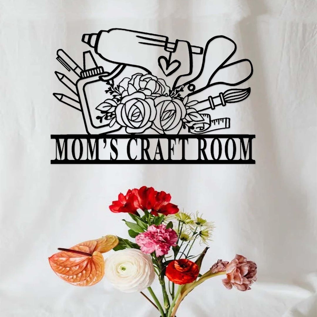 Custom Craft Room Sign, Crafting Metal Wall Art, Personalized Crafter ...