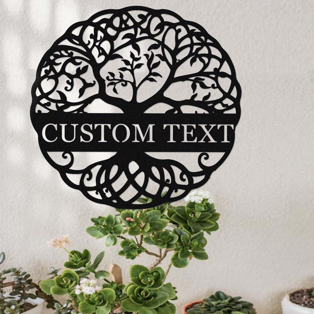Tree of Life Metal Wall Art,custom Family Tree Sign,last Name Sign ...