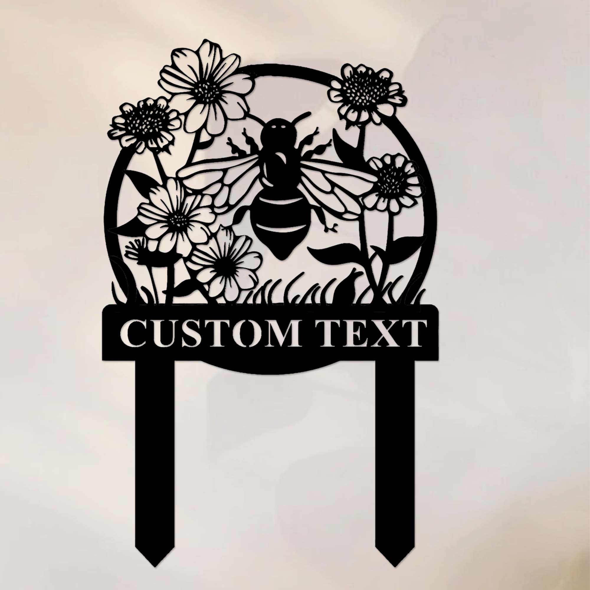 Personalized Honey Bee Metal Garden Sign,custom Garden Sign,bee Flowers ...