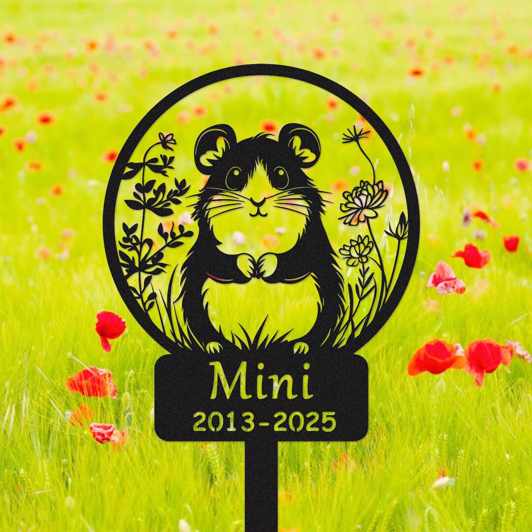 Personalized Hamster Memorial Stake, Hamster Metal Grave Marker, Custom ...
