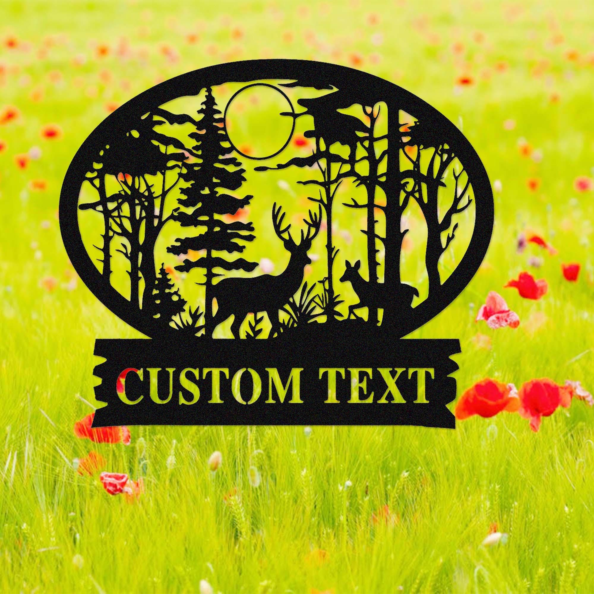 Custom Deer Metal Sign,deer Buck Cabin Sign,personalized Deer Name Sign ...