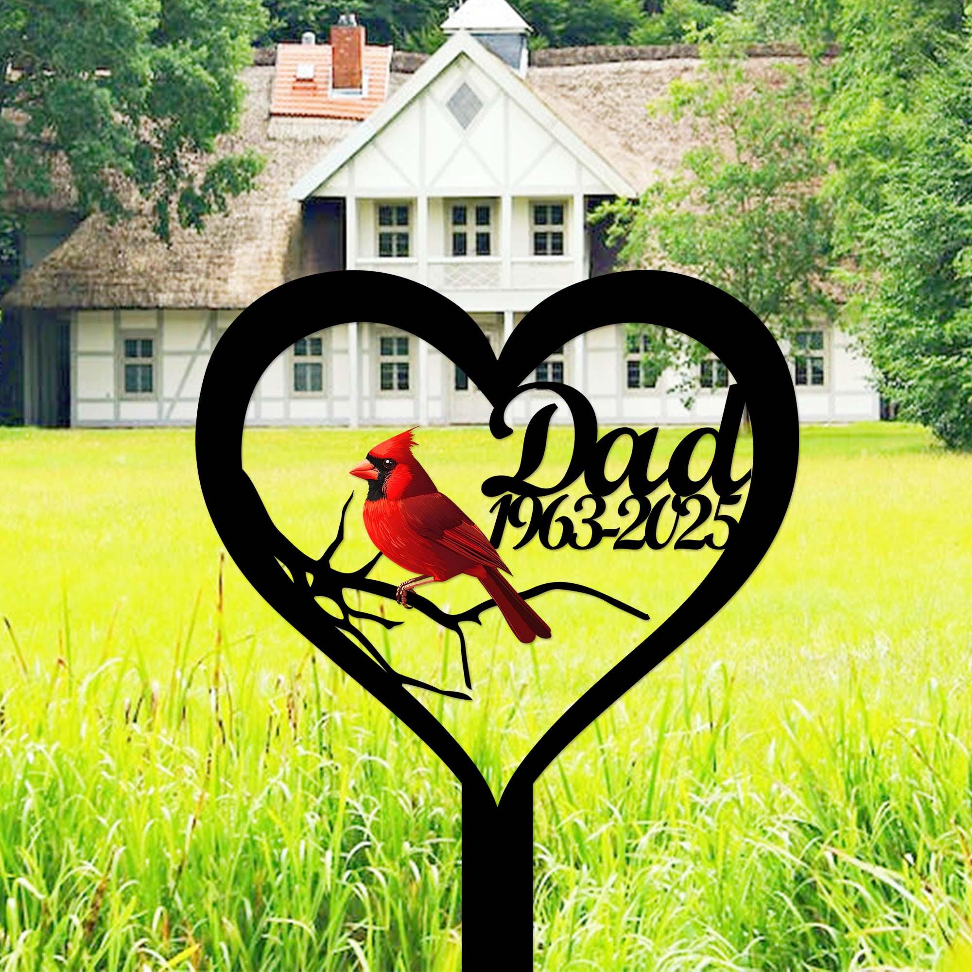 Personalized Metal Cardinal Memorial Stake,cardinal Garden Stake,custom ...