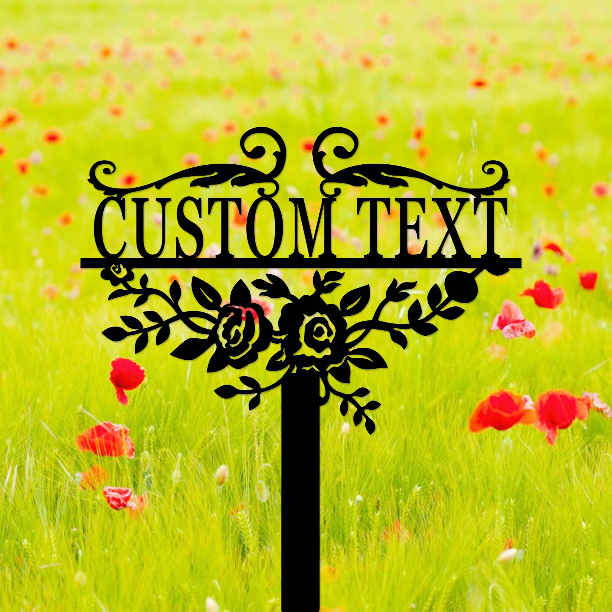 Personalized Metal Garden Sign,custom Garden Sign,floral Garden Stake ...