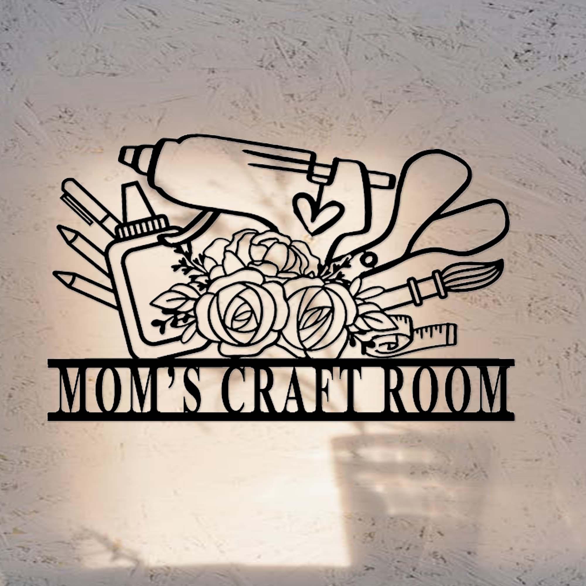 Custom Craft Room Sign, Crafting Metal Wall Art, Personalized Crafter ...