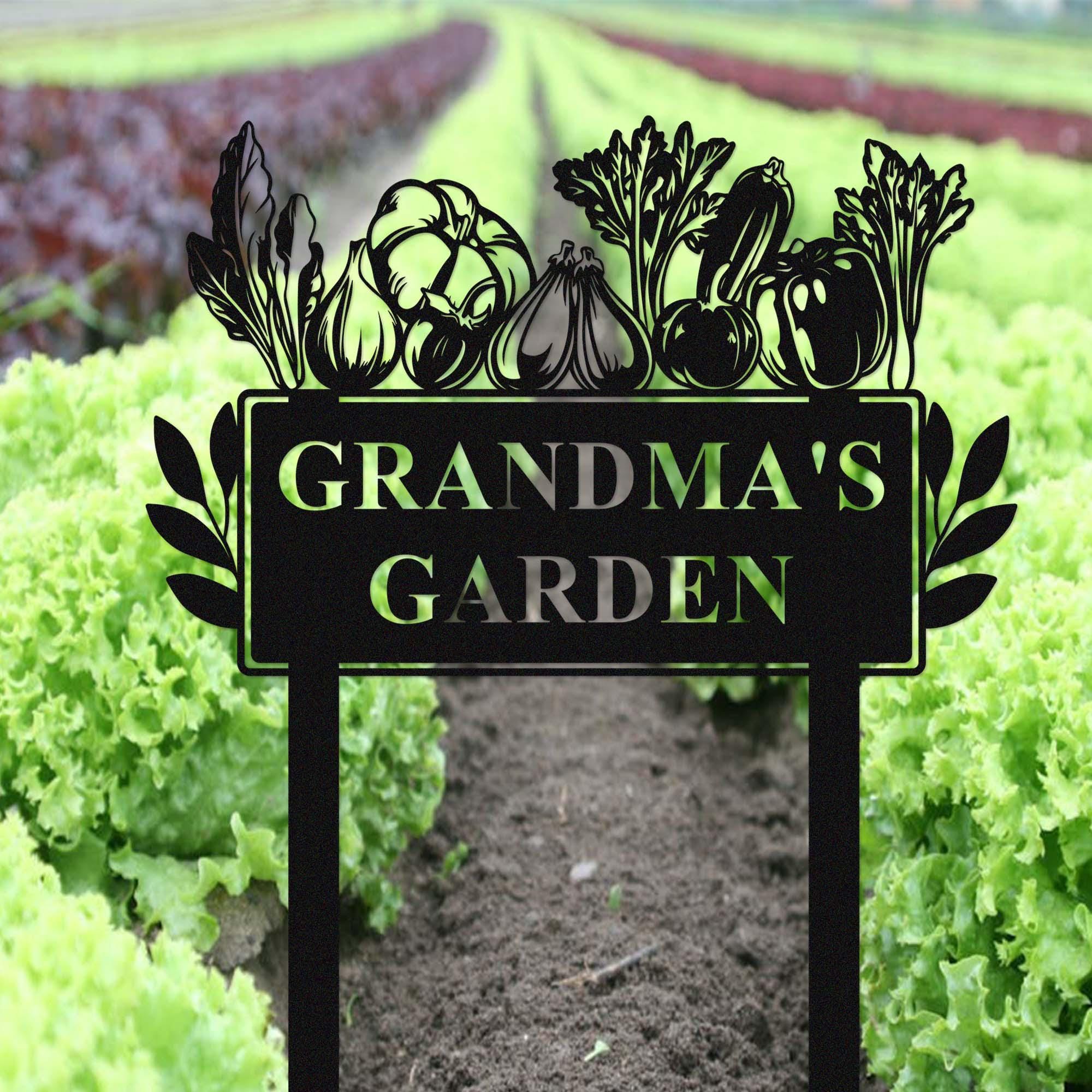 Personalized Metal Vegetable Garden Sign, Custom Veggies Garden Sign ...