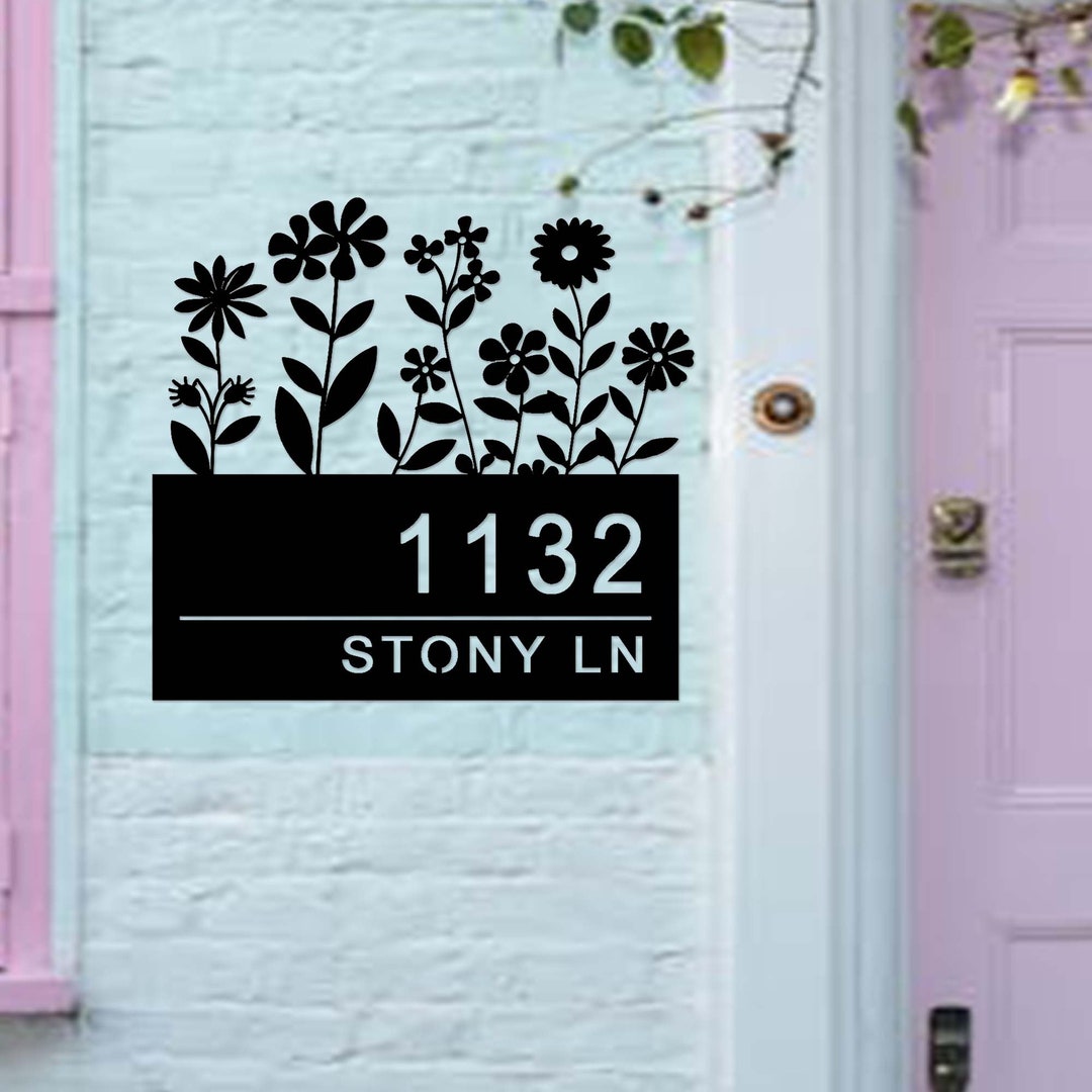 Address Plaque,custom Metal Address Sign,house Number Plaque ...