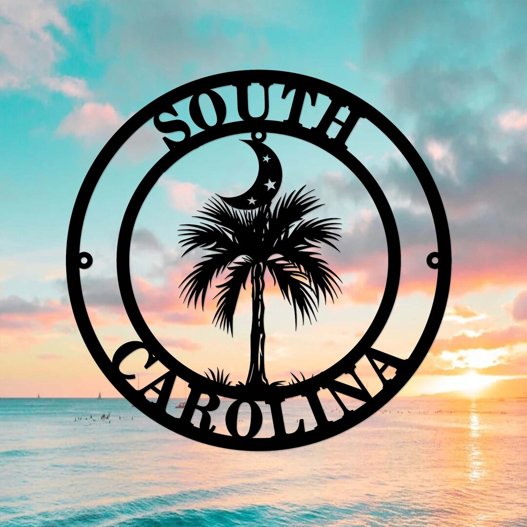 Custom South Carolina Sign,palmetto Tree Decor,personalized South ...