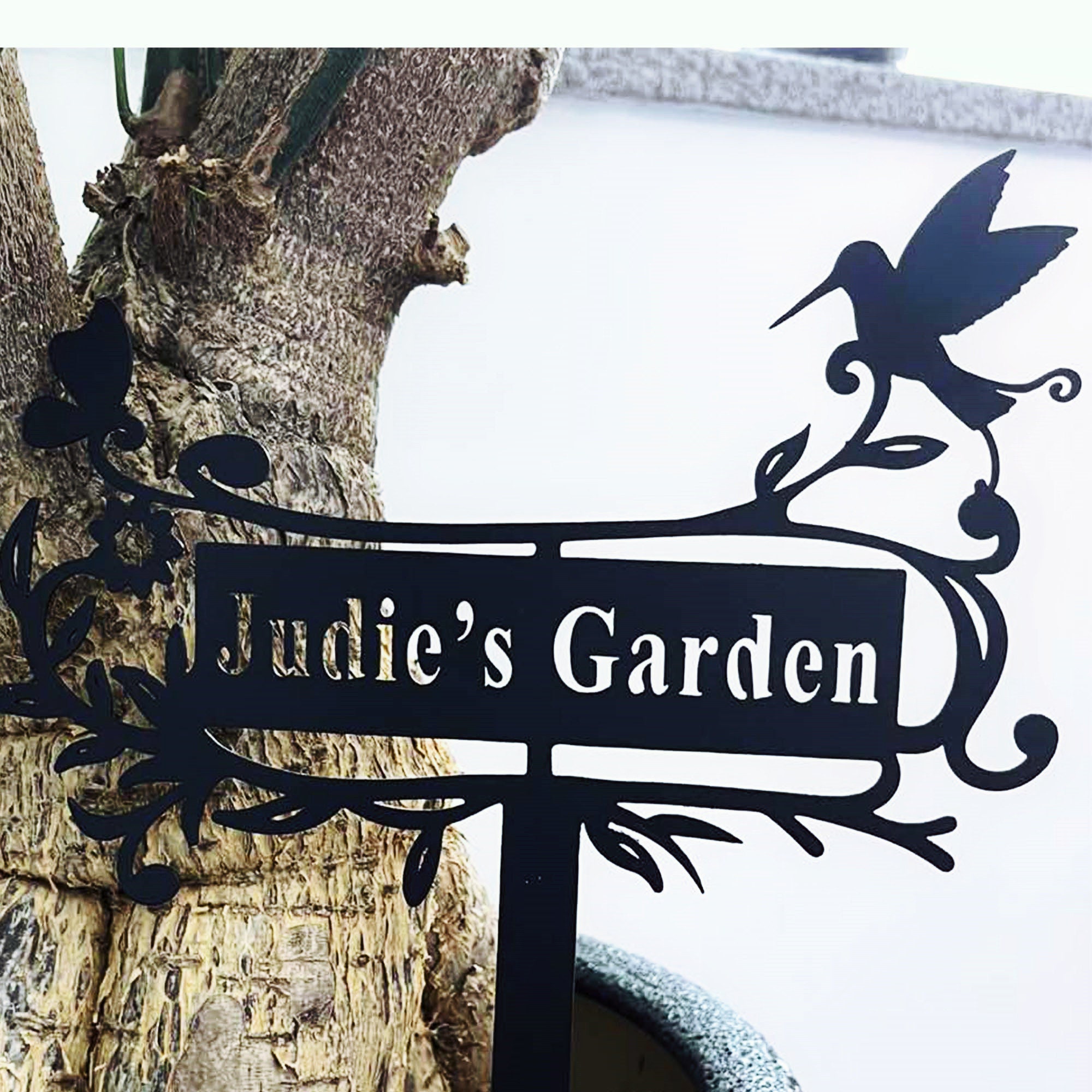 Personalized Metal Garden Sign,custom Garden Sign,bird Flower Garden ...