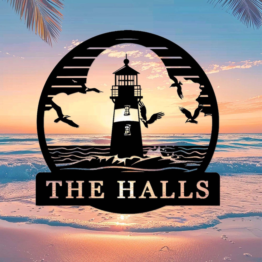 Custom Lighthouse Metal Sign,lighthouse Metal Wall Art,personalized ...