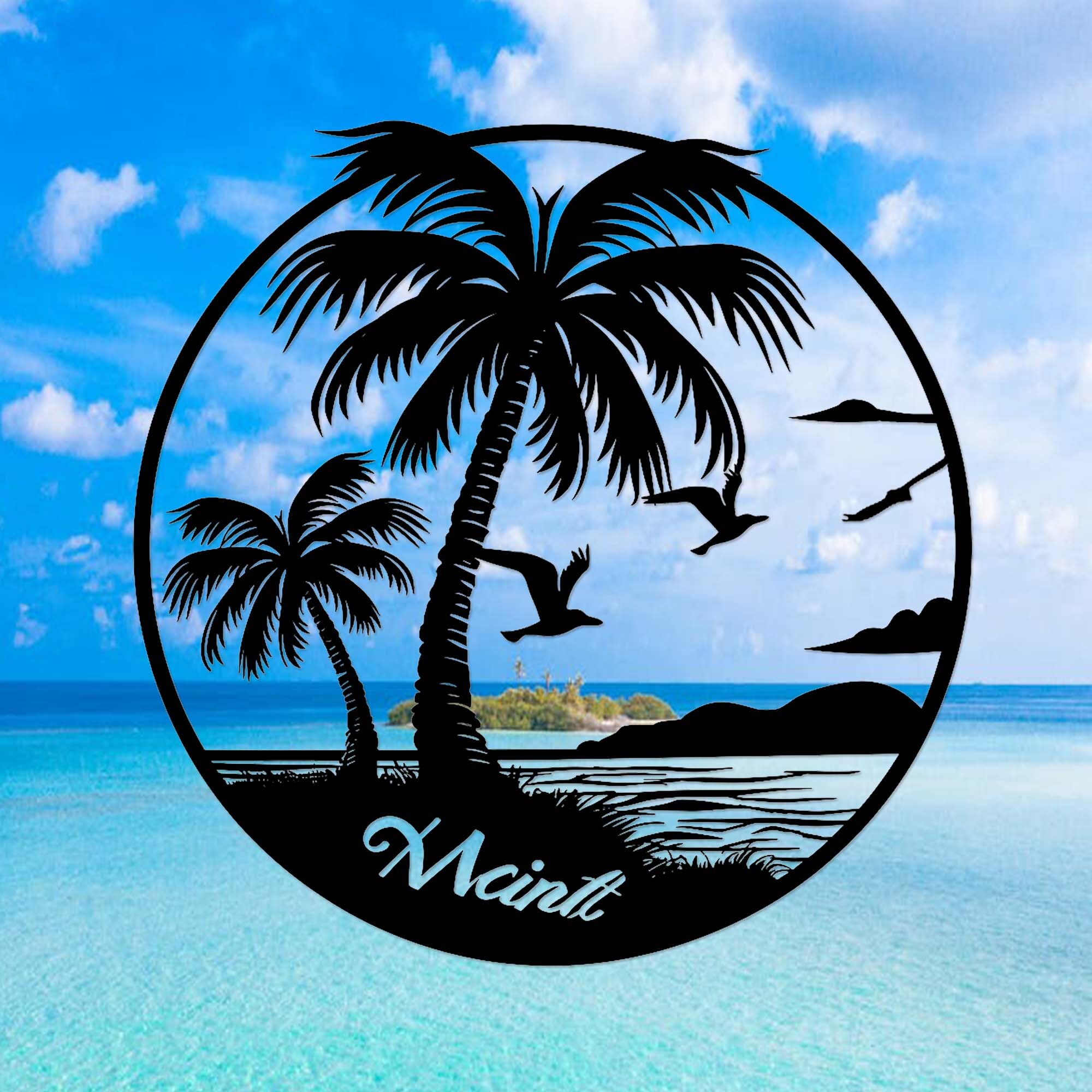 Custom Beach Palm Tree Sign,palm Tree Decor,personalized Beach House ...