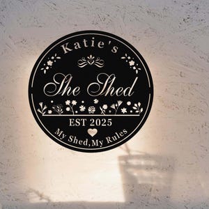 Custom She Shed Sign, Personalized Garden Shed Sign, She Shed Metal ...
