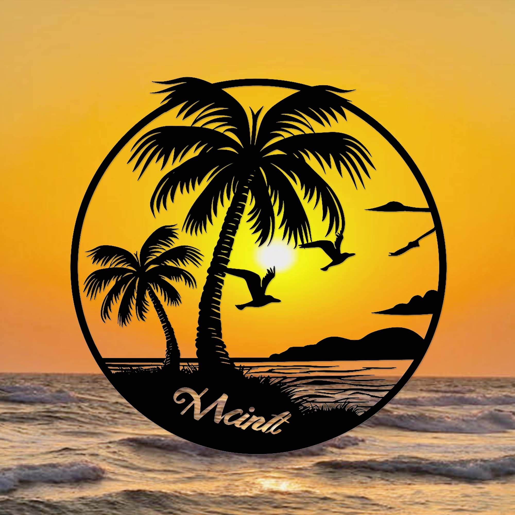 Custom Beach Palm Tree Sign,palm Tree Decor,personalized Beach House ...