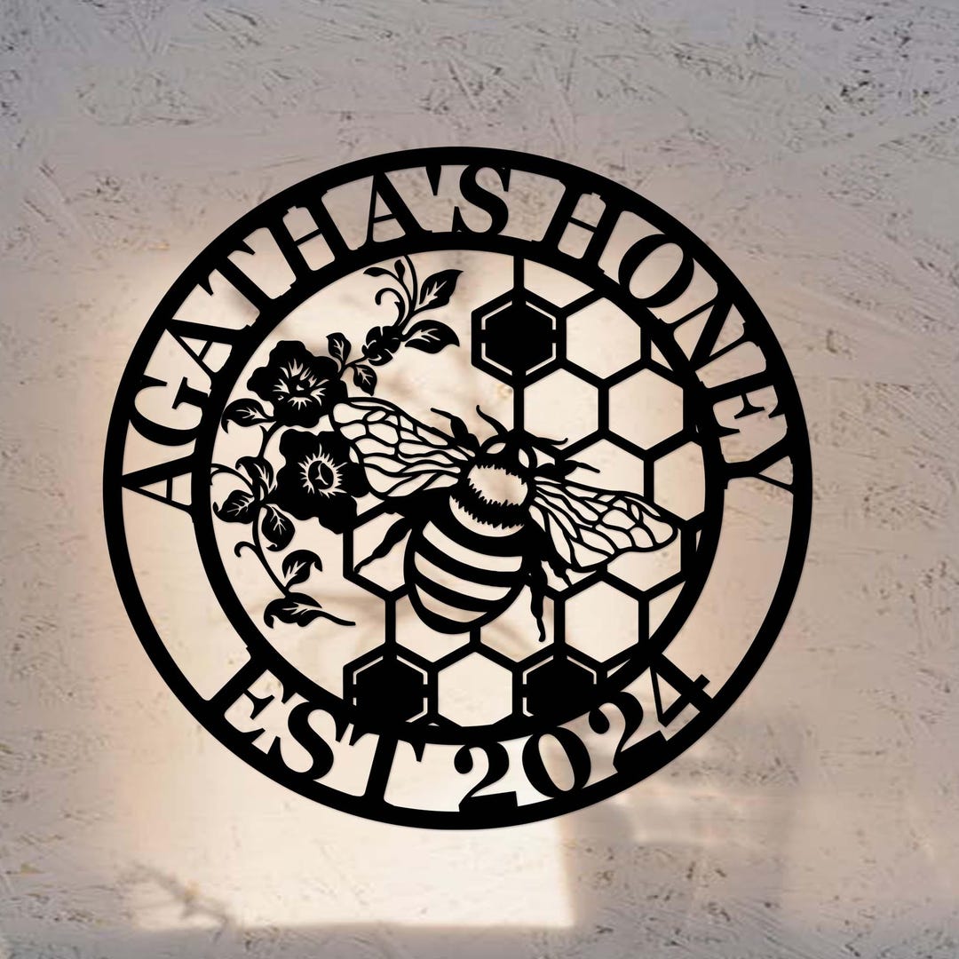 Custom Bee Metal Sign,honey Bee Garden Sign,personalized Bee Keeper ...