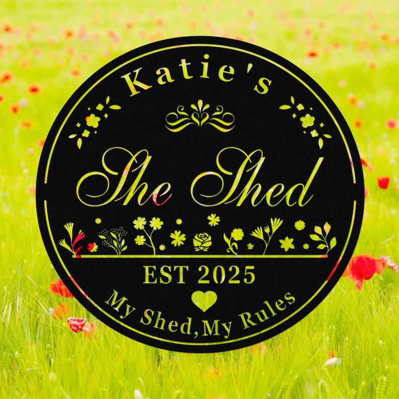 Custom She Shed Sign, Personalized Garden Shed Sign, She Shed Metal ...