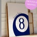 Navy 8 Ball Print Trendy Retro Poster Wall Art Eight Ball Poster Preppy ...