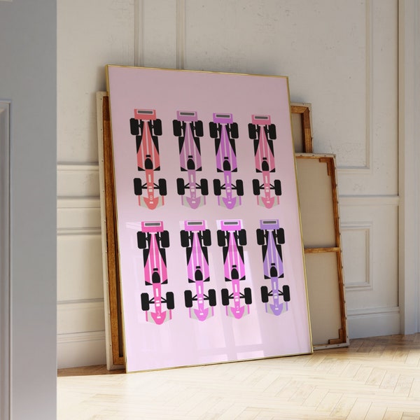Pink Formula One Poster - Etsy