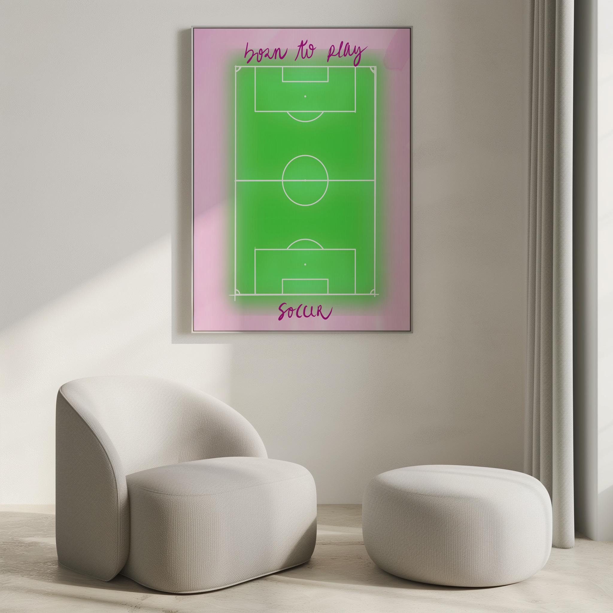 Soccer Aesthetic Print Preppy Sports Core Wall Art Soccer Field Poster ...