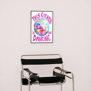 Disco Ball Decor This Kitchen is for Dancing Print Disco Ball Art ...