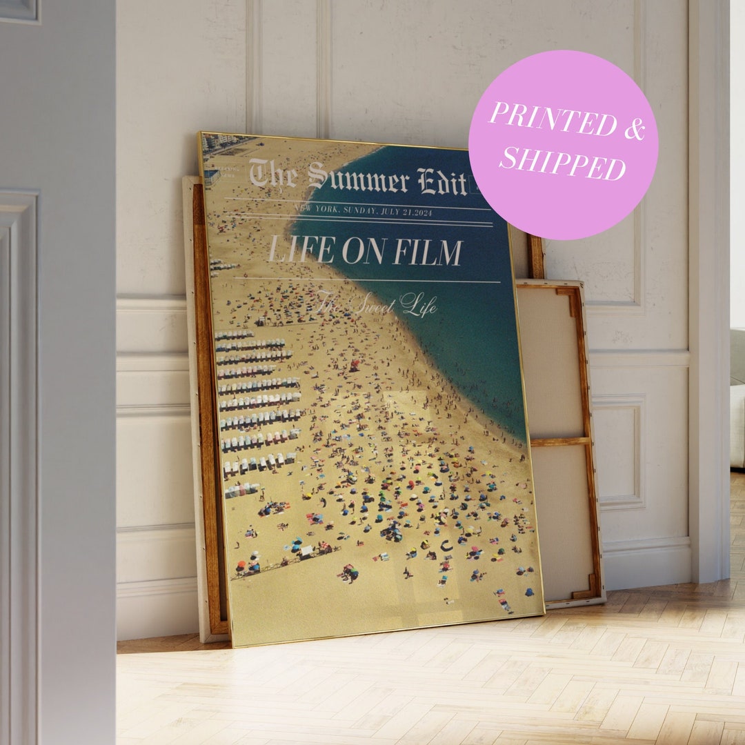 Beach Newspaper Print Film Beach Art Europe Summer Newspaper Print ...