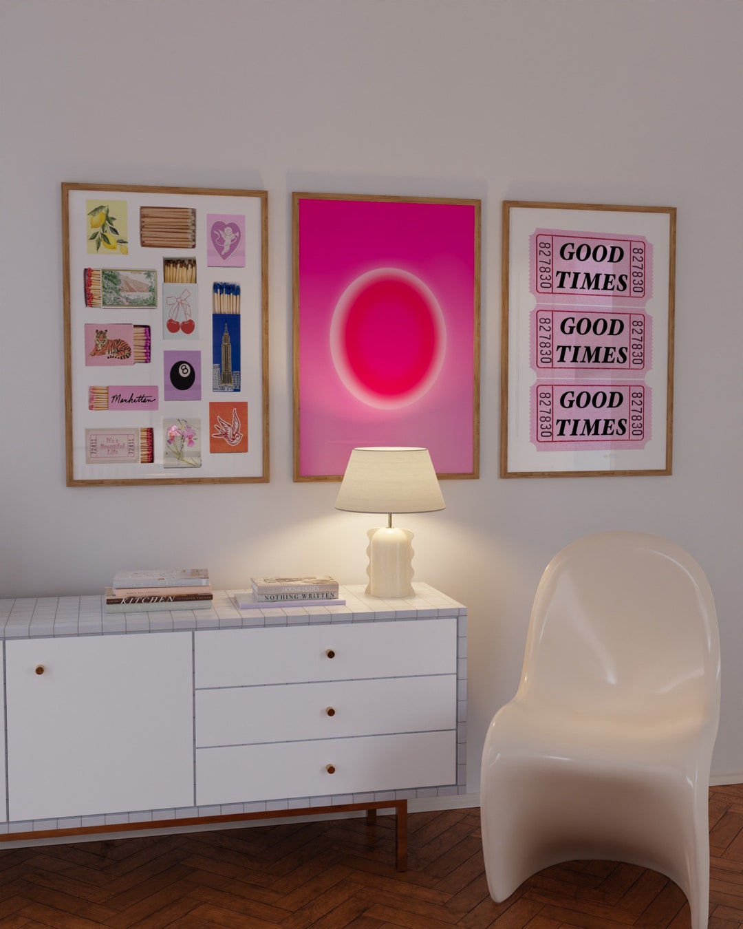 Set of 3 Aesthetic Aura Prints Cool Girl Dorm Print Pink Aura Print ...