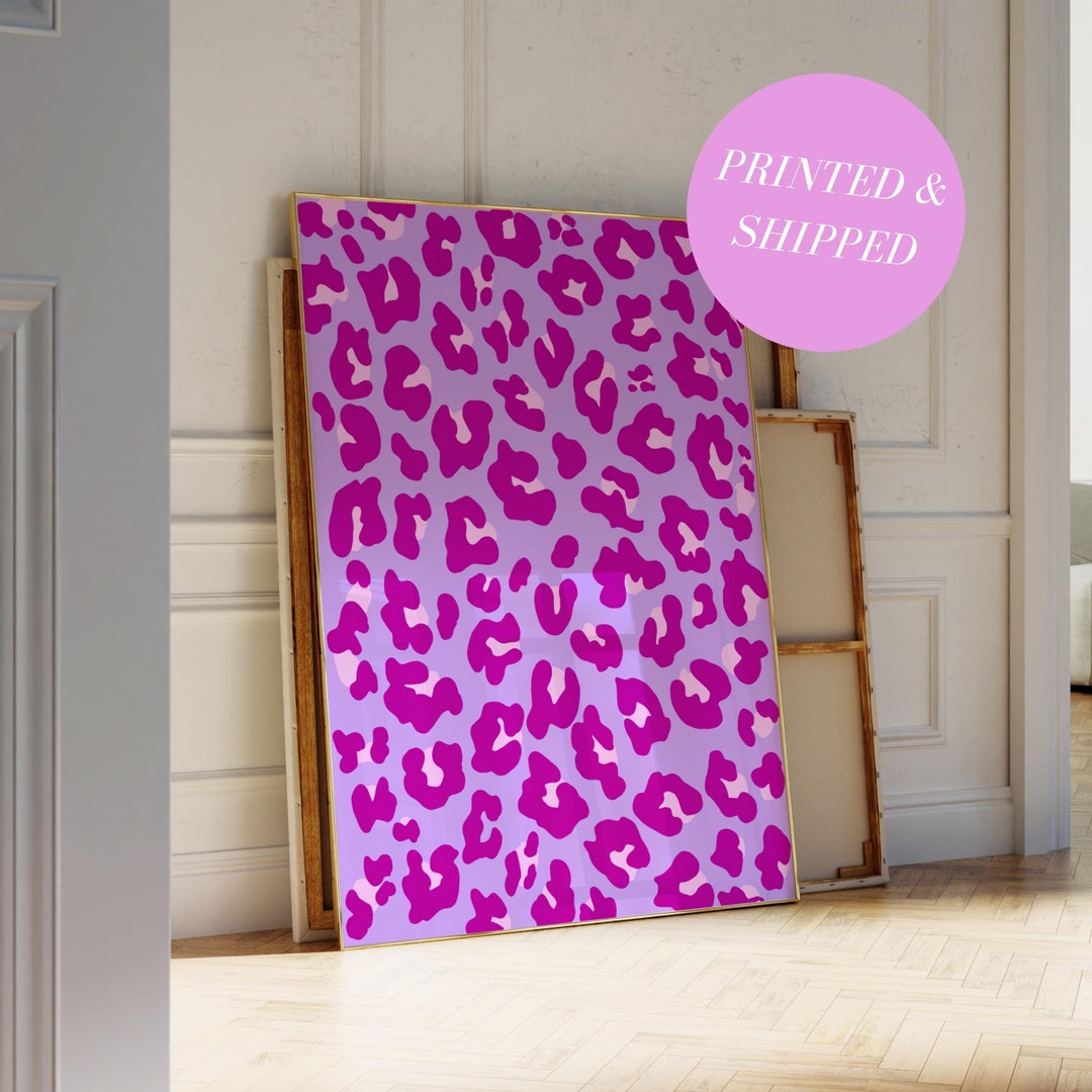 Purple Leopard Poster Lilac Preppy Print Cheetah Print Retro Print ...
