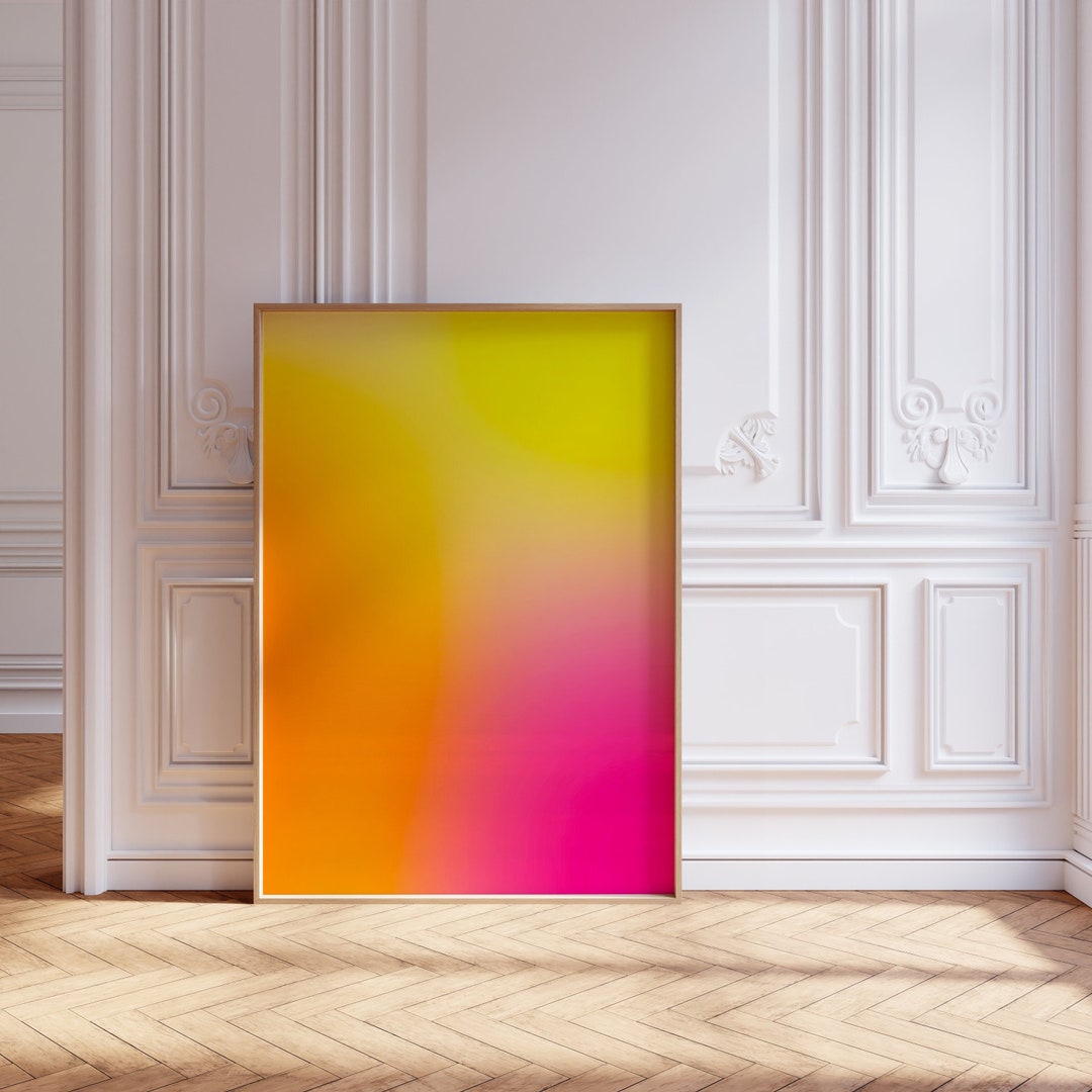 Gradient Wall Art Sunset Aura Poster Abstract Multicolour Gradient Home ...