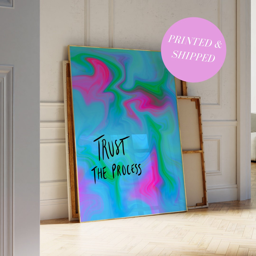 Trust the Process Print Aesthetic Motivational Poster Funky Art Trendy ...