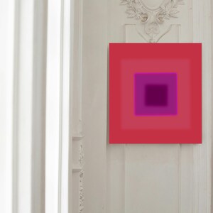 Bright Pink Square Wall Art Gradient Art Prints for Dorm Room Decor ...