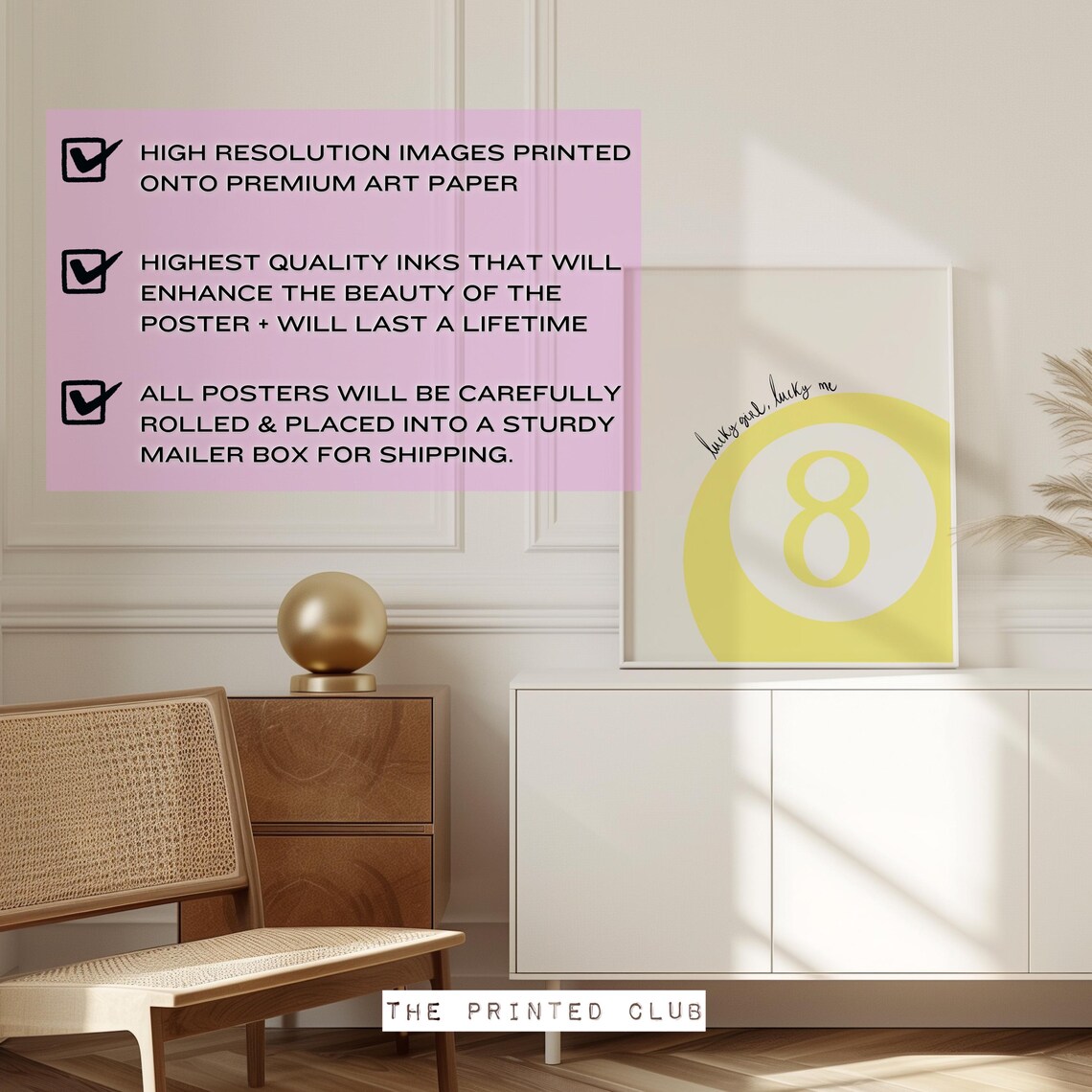 8 Ball Print Trendy Retro Poster Wall Art Eight Ball Poster Preppy ...