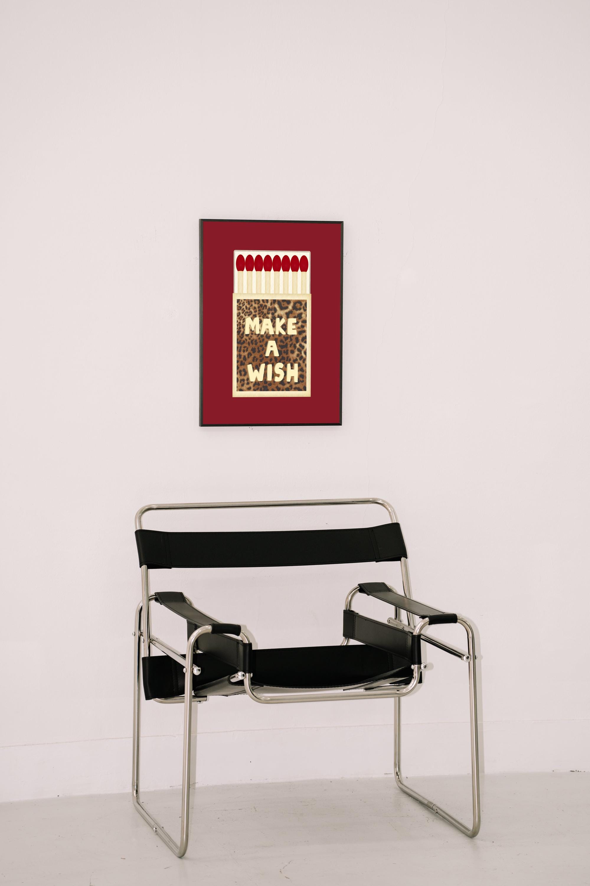 Retro Leopard Matchbox Print Vintage Matchbook Wall Art Red Matches ...
