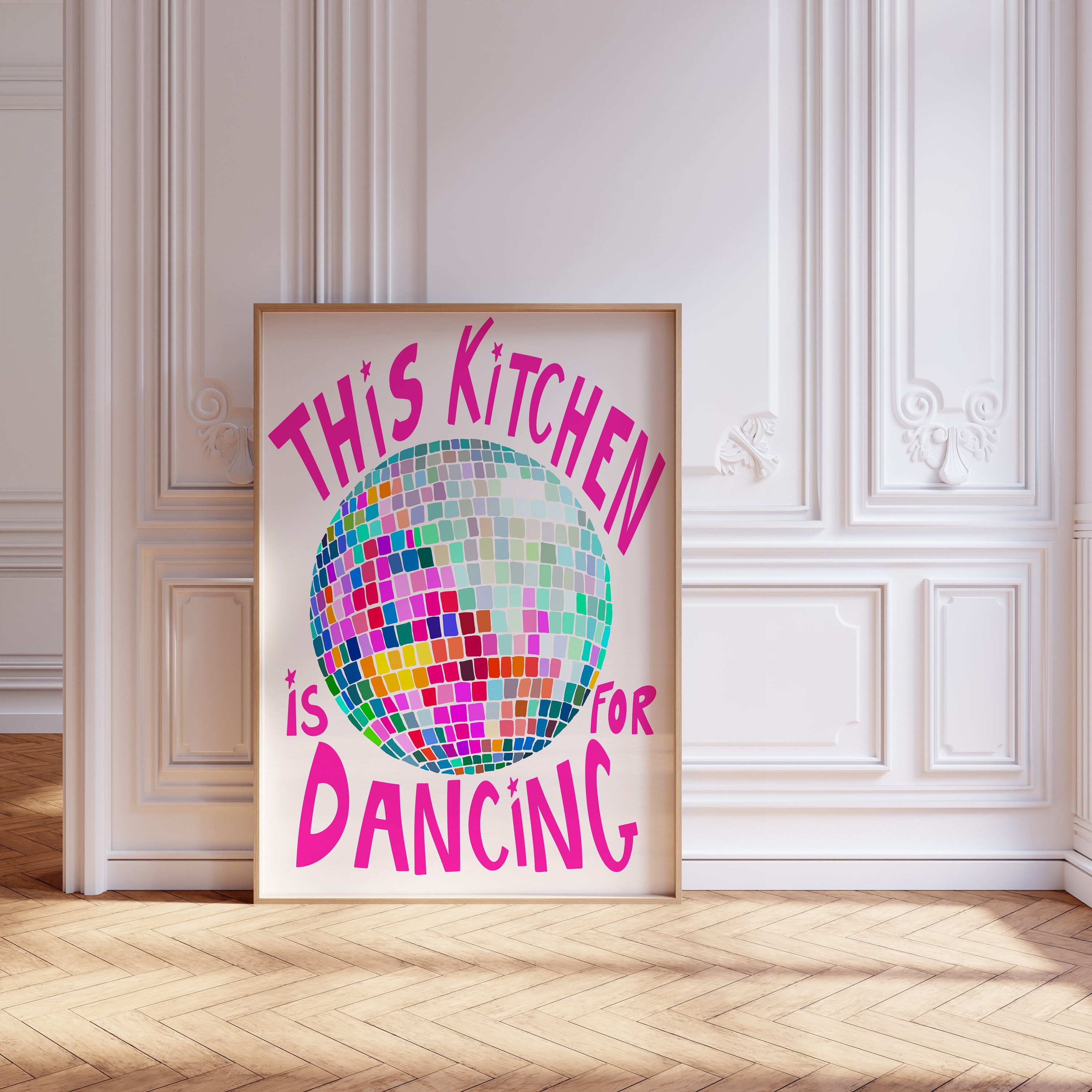 Disco Ball Decor This Kitchen is for Dancing Print Disco Ball Art ...