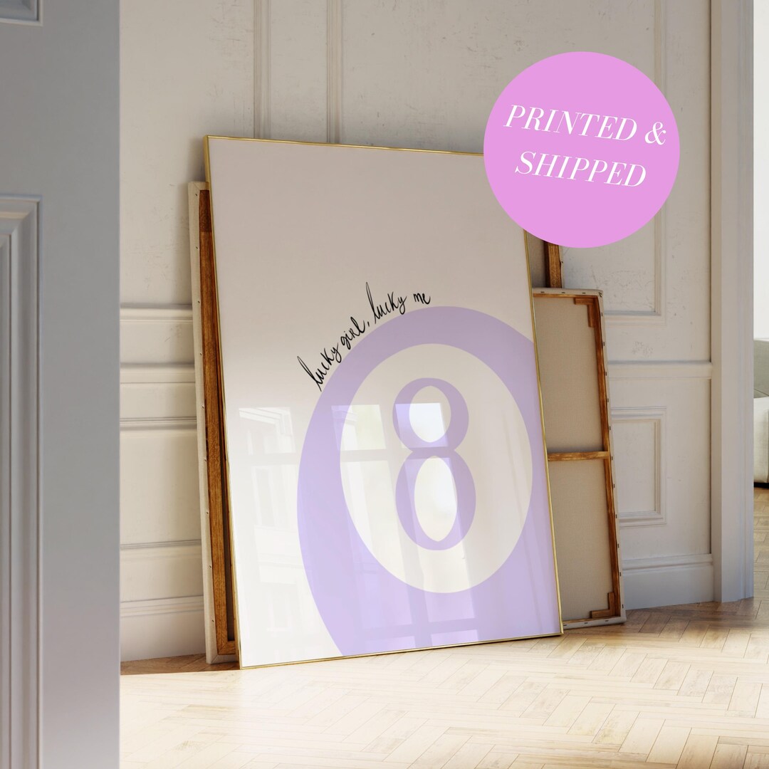 Purple 8 Ball Print Trendy Retro Poster Wall Art Eight Ball Poster ...