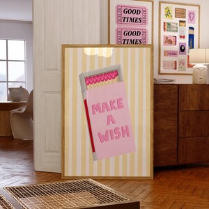 Matchbox Wall Art Pink Matchbox Print Trendy Bar Cart Art Vintage ...