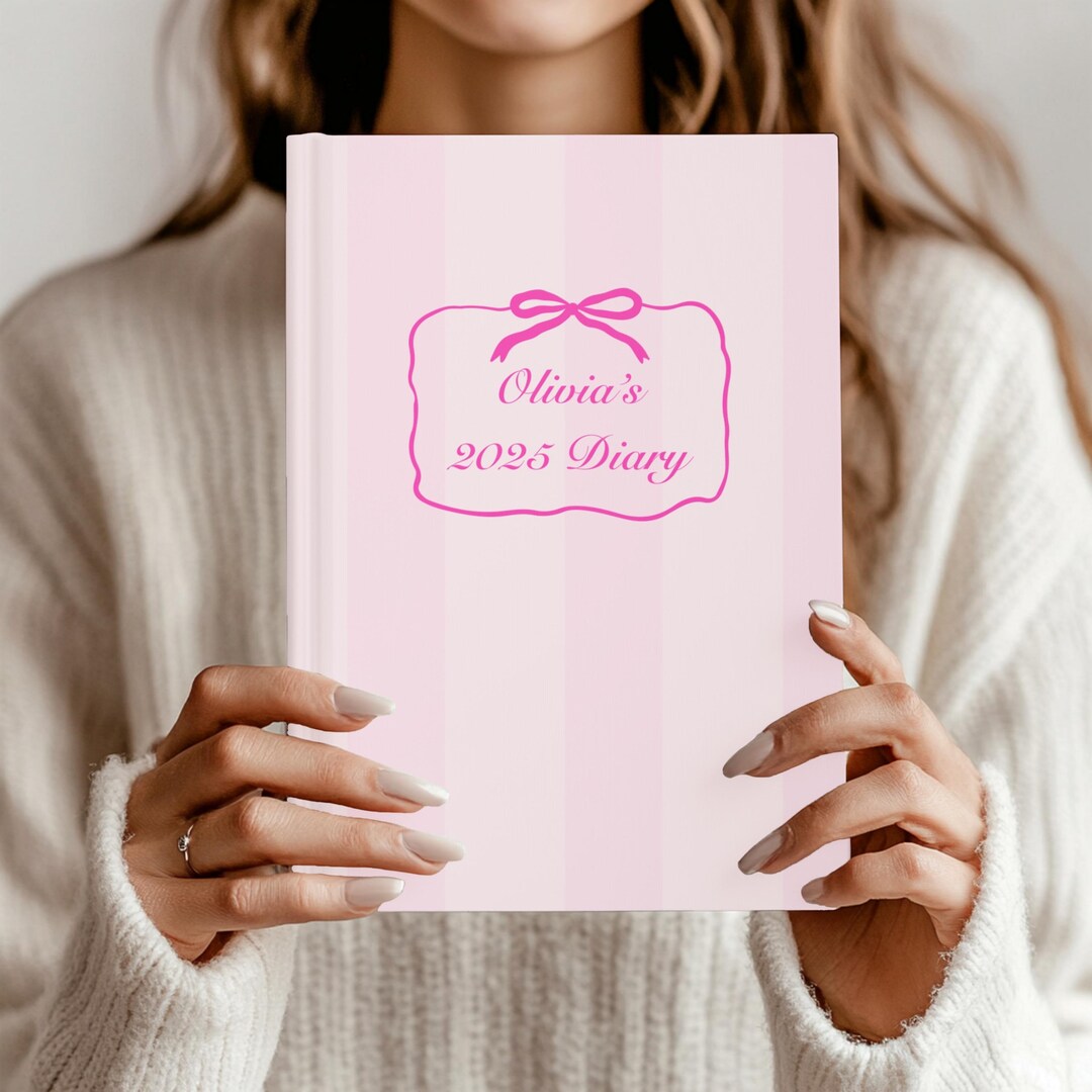 Personalised 2025 Diary Aesthetic Custom Journal Personalized Coquette ...