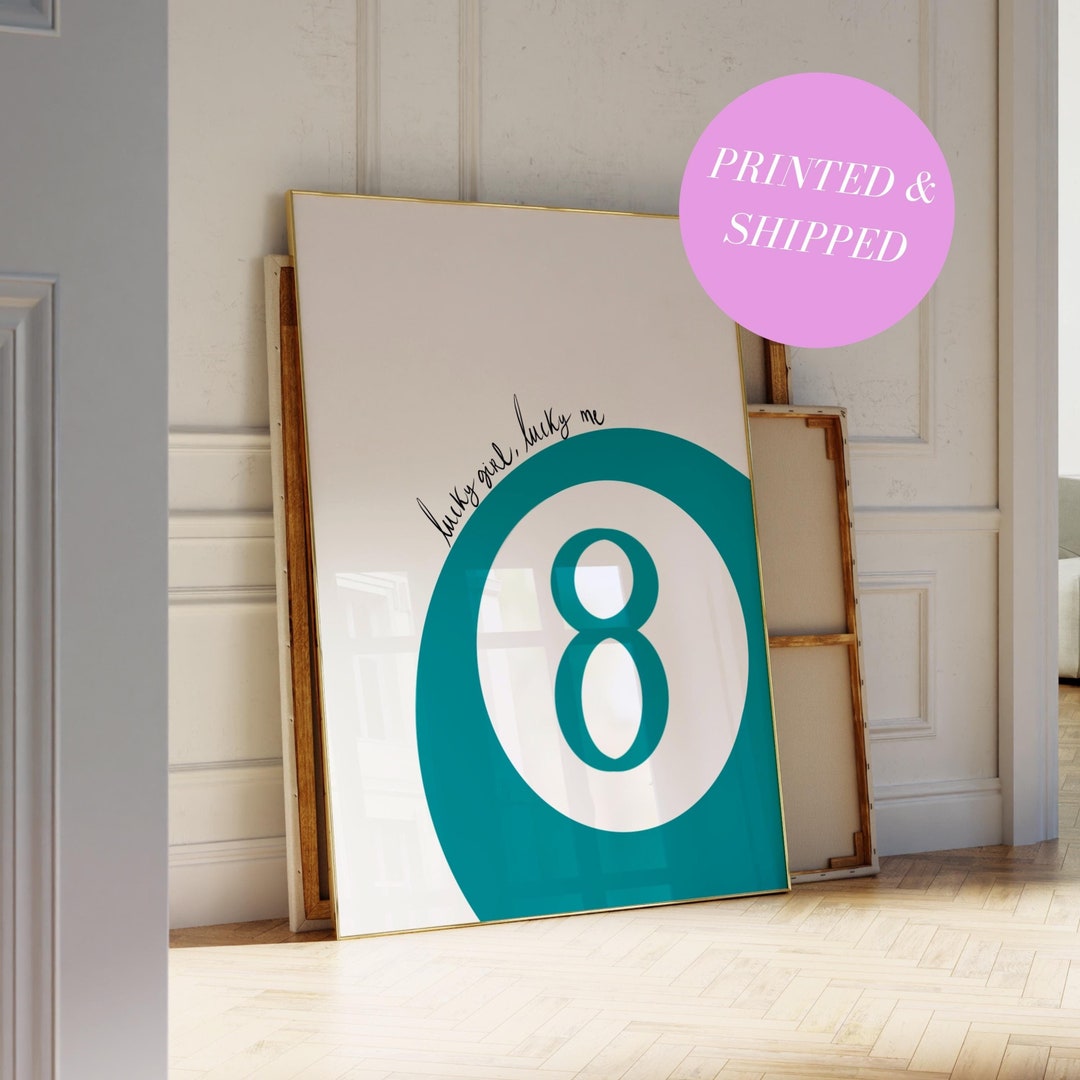 8 Ball Print Trendy Retro Poster Wall Art Eight Ball Poster Preppy ...