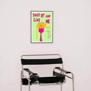 Preppy Pasta Print Spaghetti Wall Art Pasta Poster Hand Drawn Kitchen ...