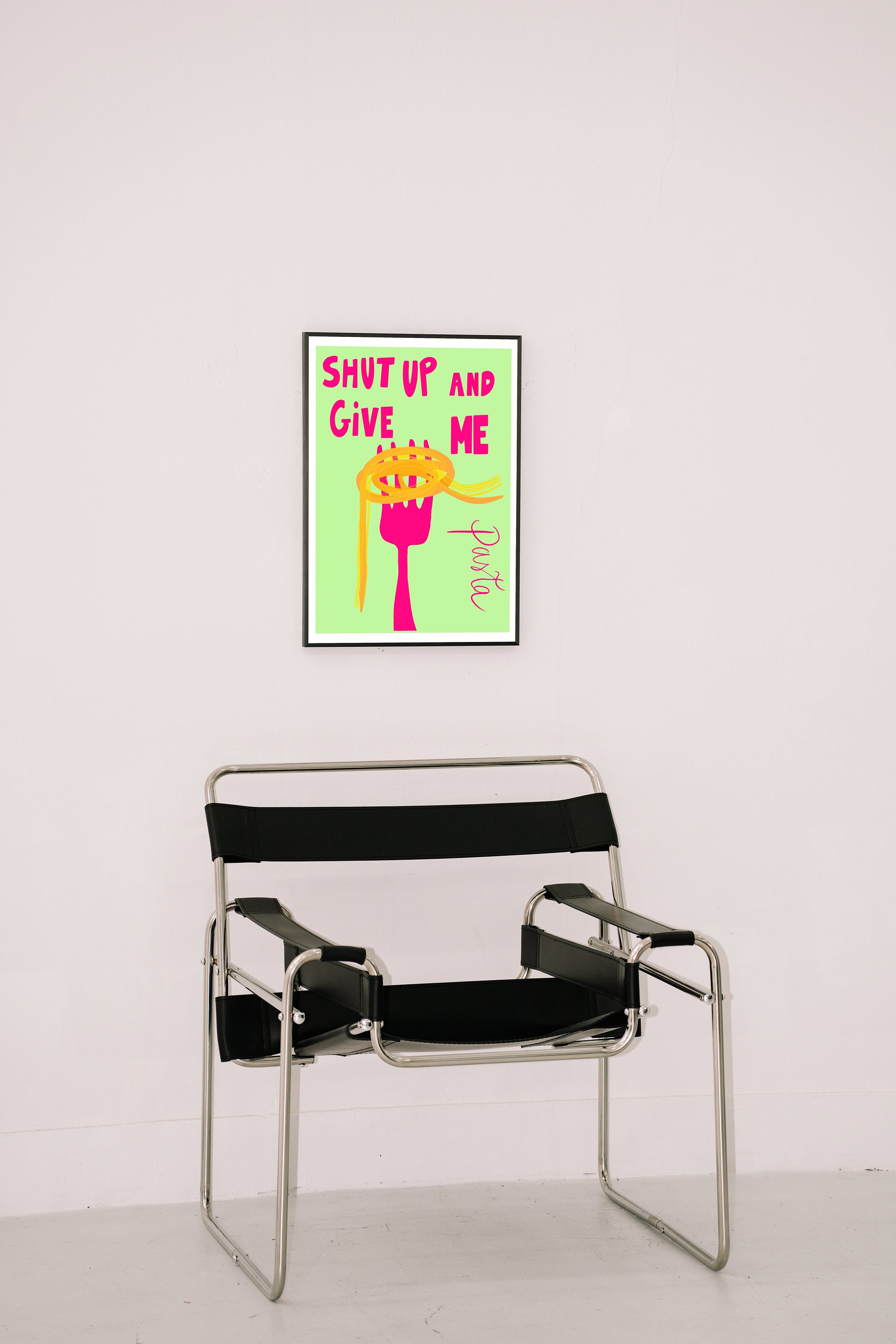 Preppy Pasta Print Spaghetti Wall Art Pasta Poster Hand Drawn Kitchen ...