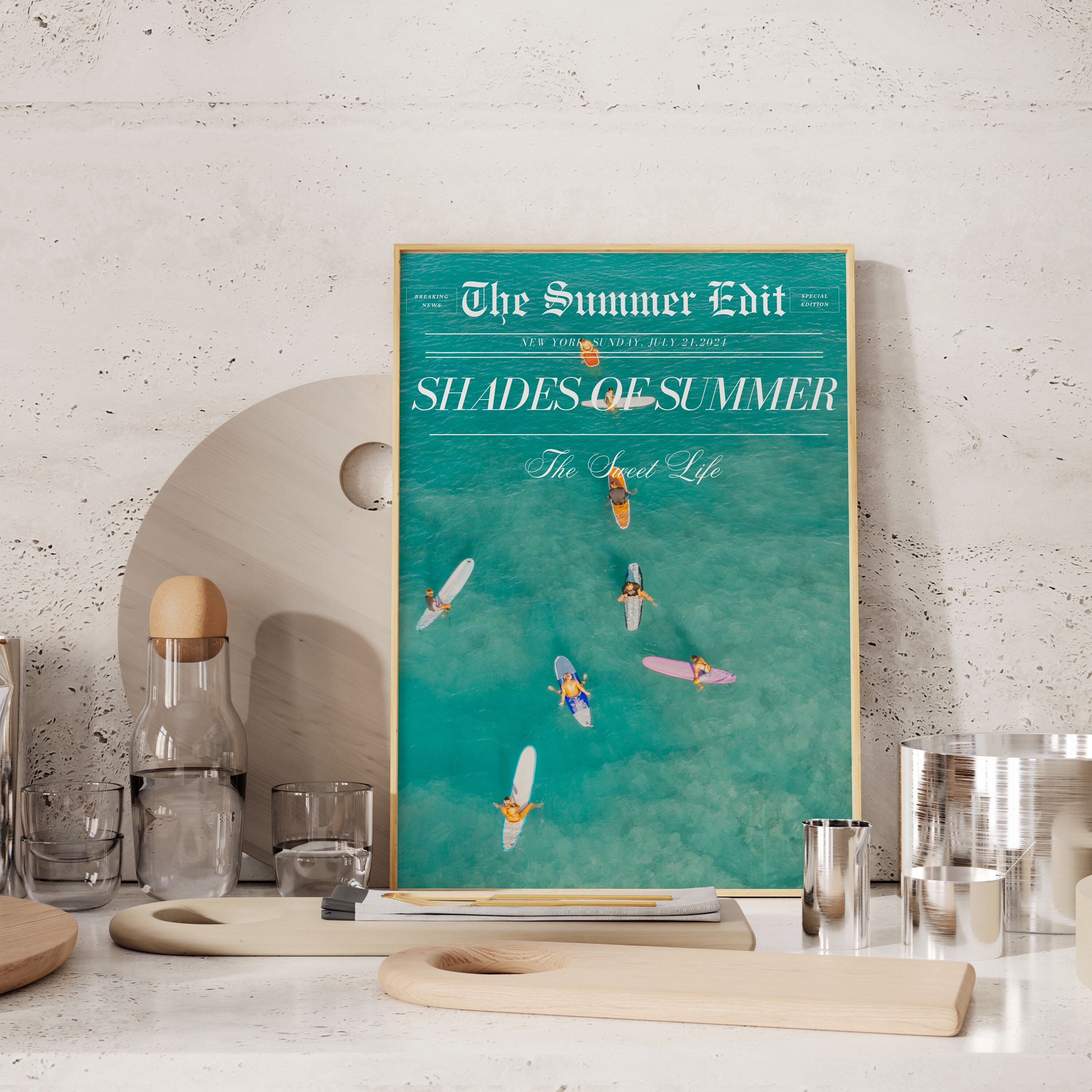 Coastal Cowgirl Surf Print Magazine Cover Wall Art Preppy Coastal Wall ...