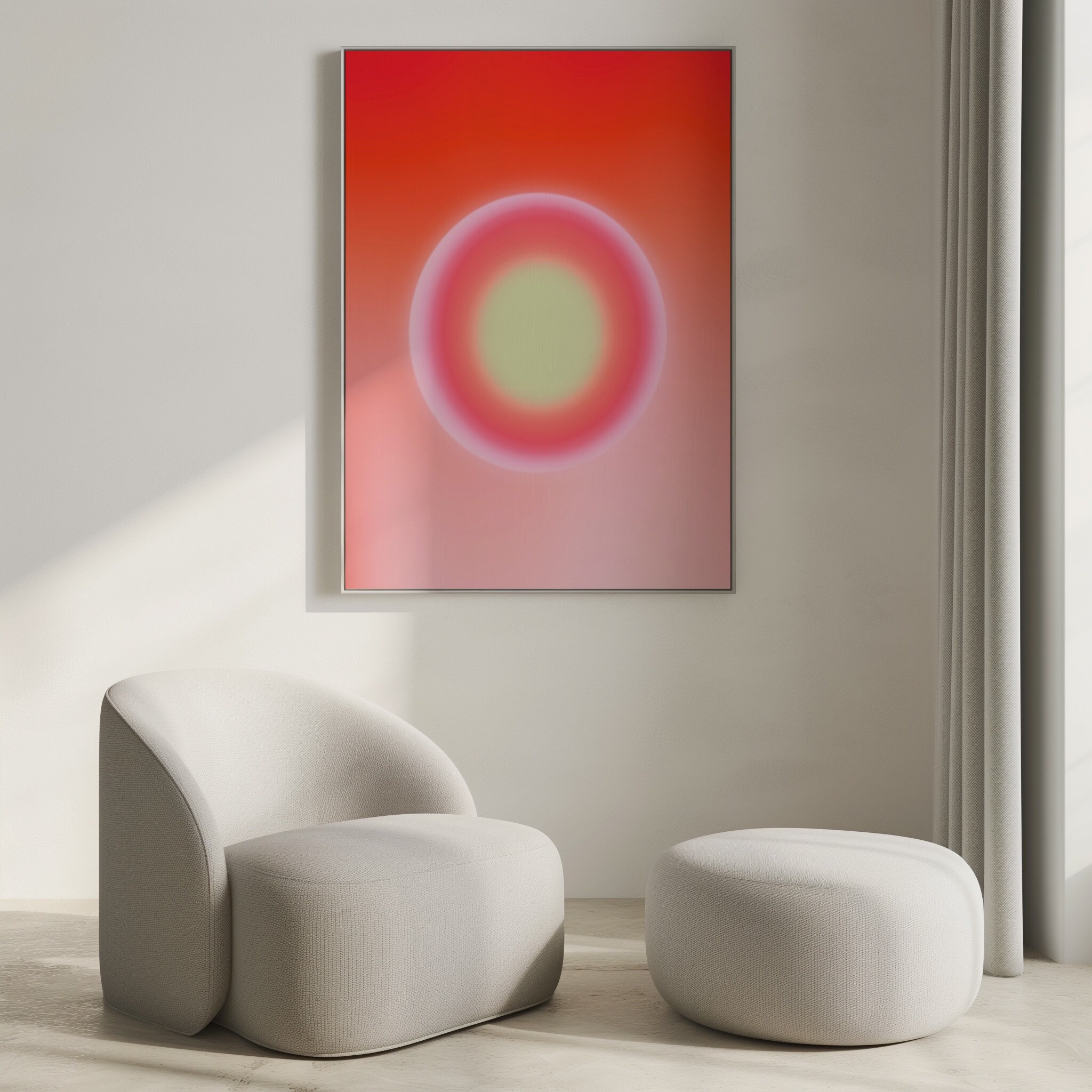 Positive Aura Poster Orange Gradient Poster Affirmation Wall Art ...