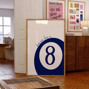 8 Ball Print Trendy Retro Poster Wall Art Eight Ball Poster Preppy ...