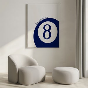 8 Ball Print Trendy Retro Poster Wall Art Eight Ball Poster Preppy ...