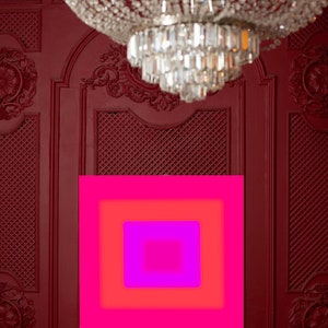 Bright Pink Square Wall Art Gradient Art Prints for Dorm Room Decor ...