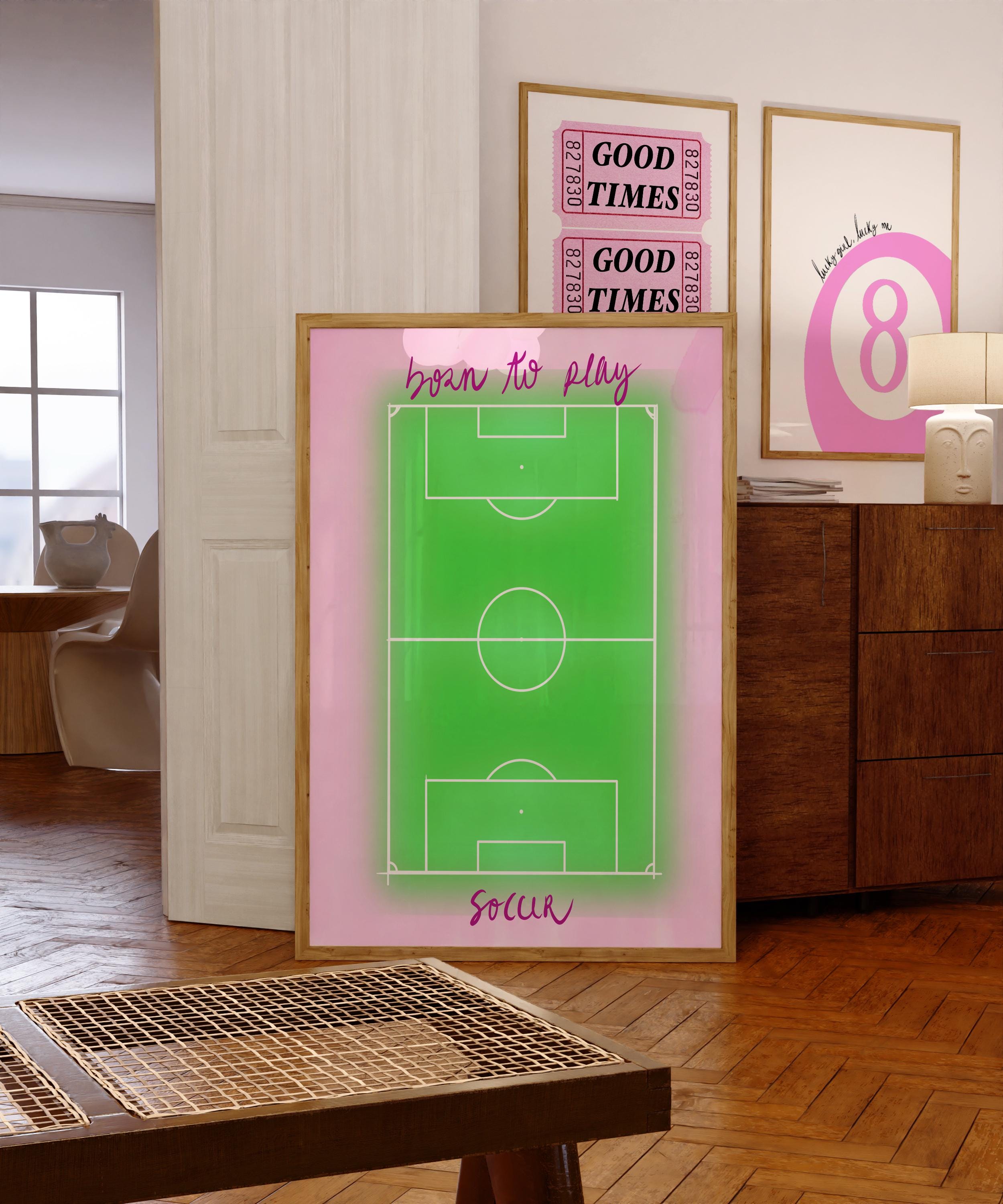 Soccer Aesthetic Print Preppy Sports Core Wall Art Soccer Field Poster ...