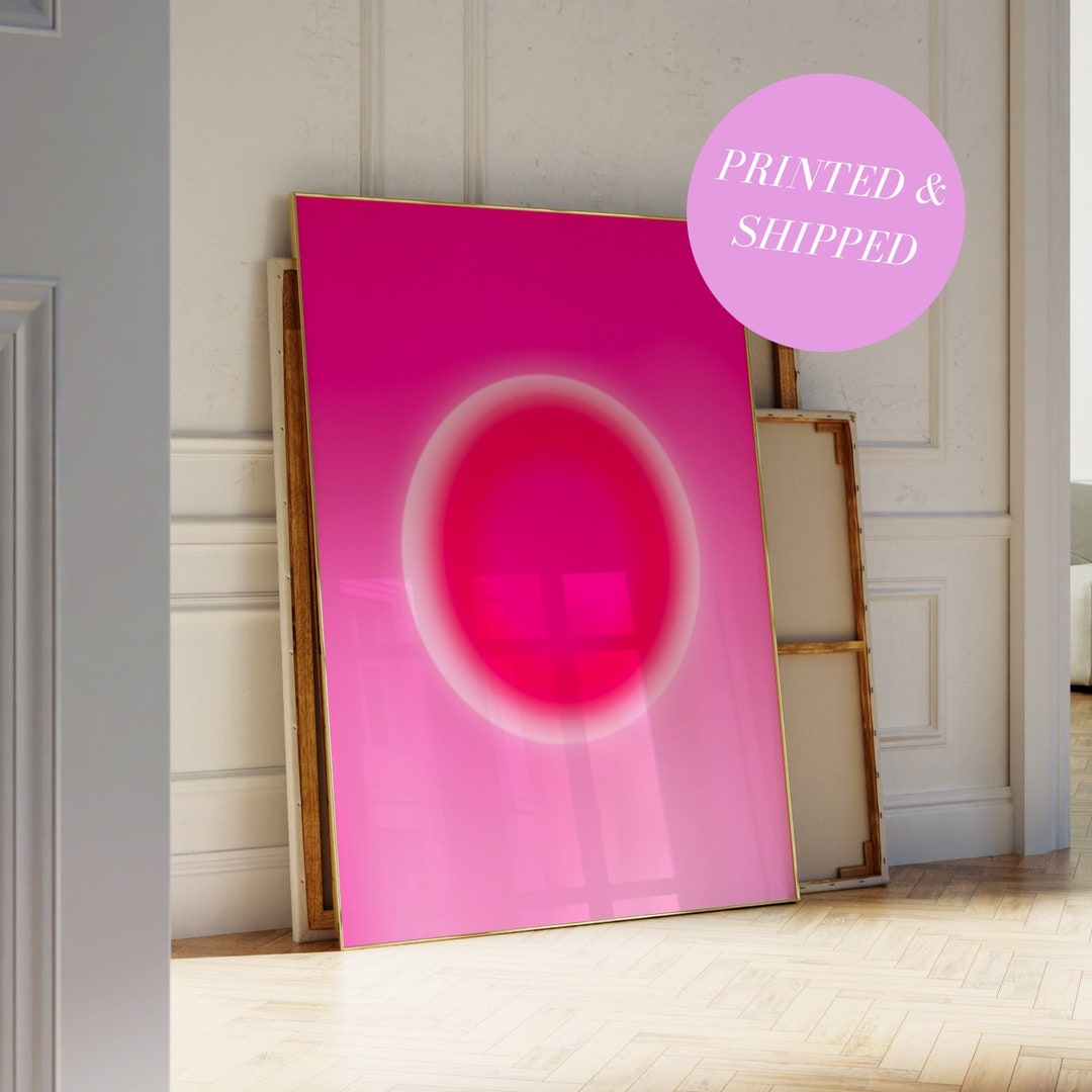 Positive Aura Poster Pink Gradient Poster Affirmation Wall Art ...