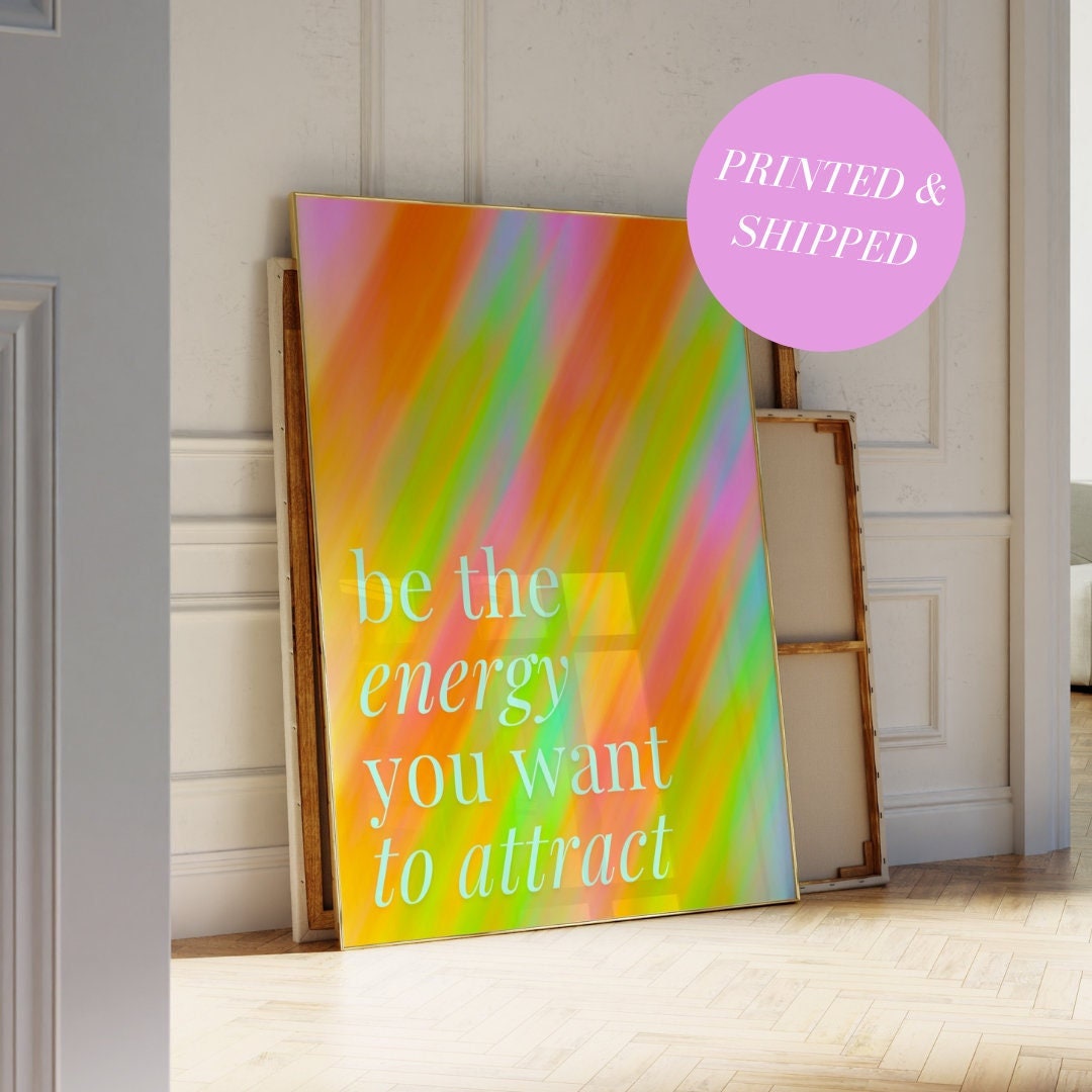 Positive Energy Aura Poster Spiritual Print Gradient Print Colorful ...