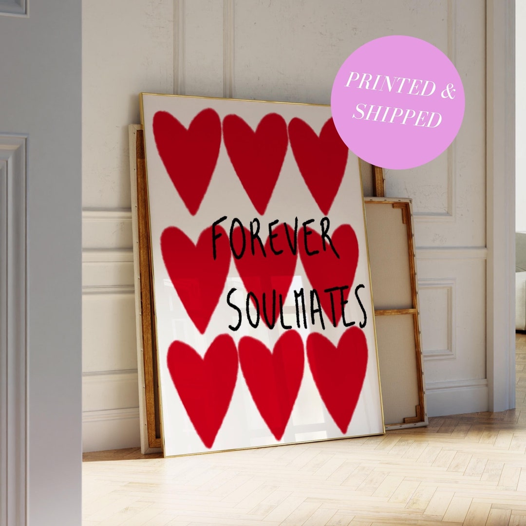 Retro Love Poster for Couples Decor Vintage Print Red Wall Art for ...