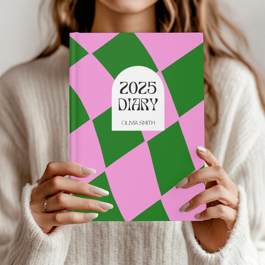 Personalised 2025 Diary Aesthetic Custom Journal Personalized Preppy ...
