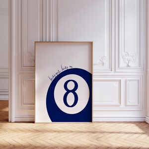 8 Ball Print Trendy Retro Poster Wall Art Eight Ball Poster Preppy ...