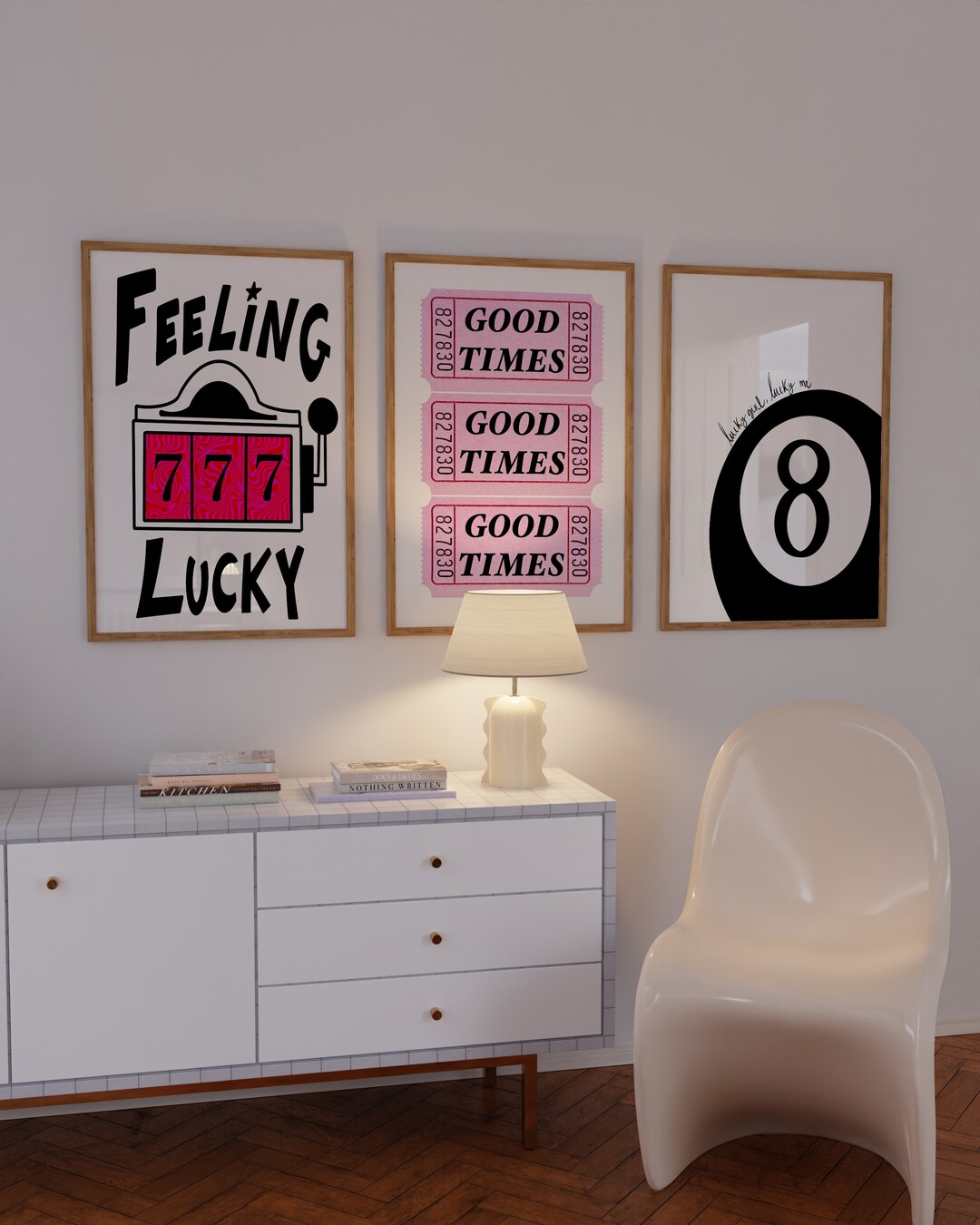 Set of 3 Trendy Prints Black White Poster Casino Print Retro Aesthetic ...