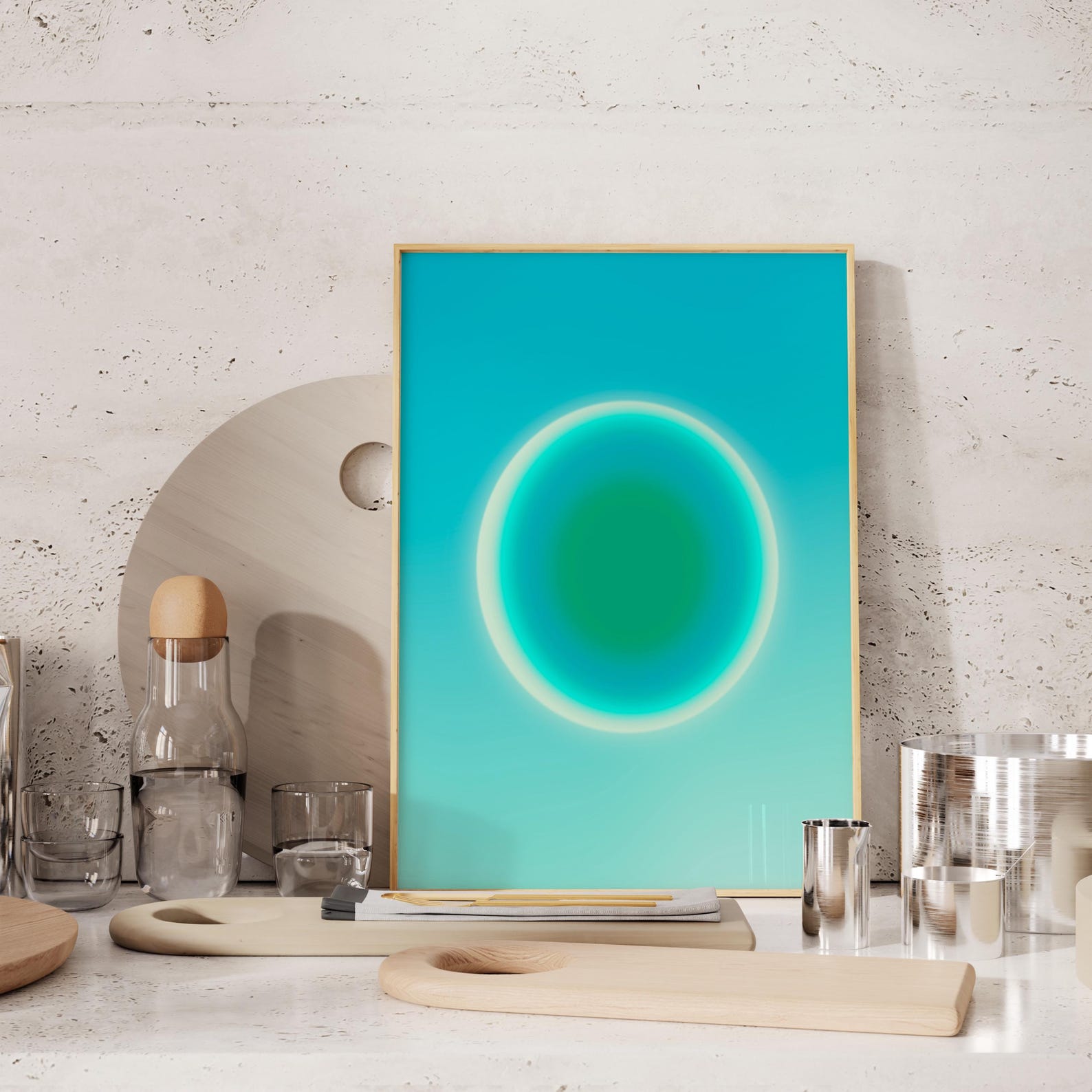 Positive Blue Aura Poster Blue Gradient Poster Affirmation Wall Art ...